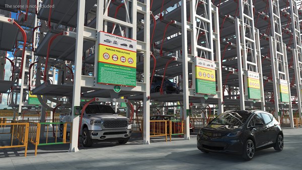 modelo 3d Sistema rotativo de elevación de estacionamiento para 16 ...