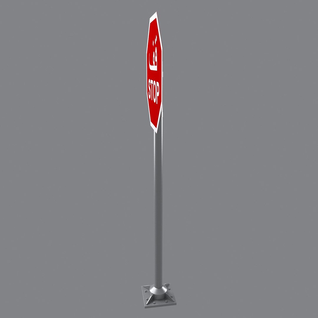 Stop Sign Arabic 3d Max