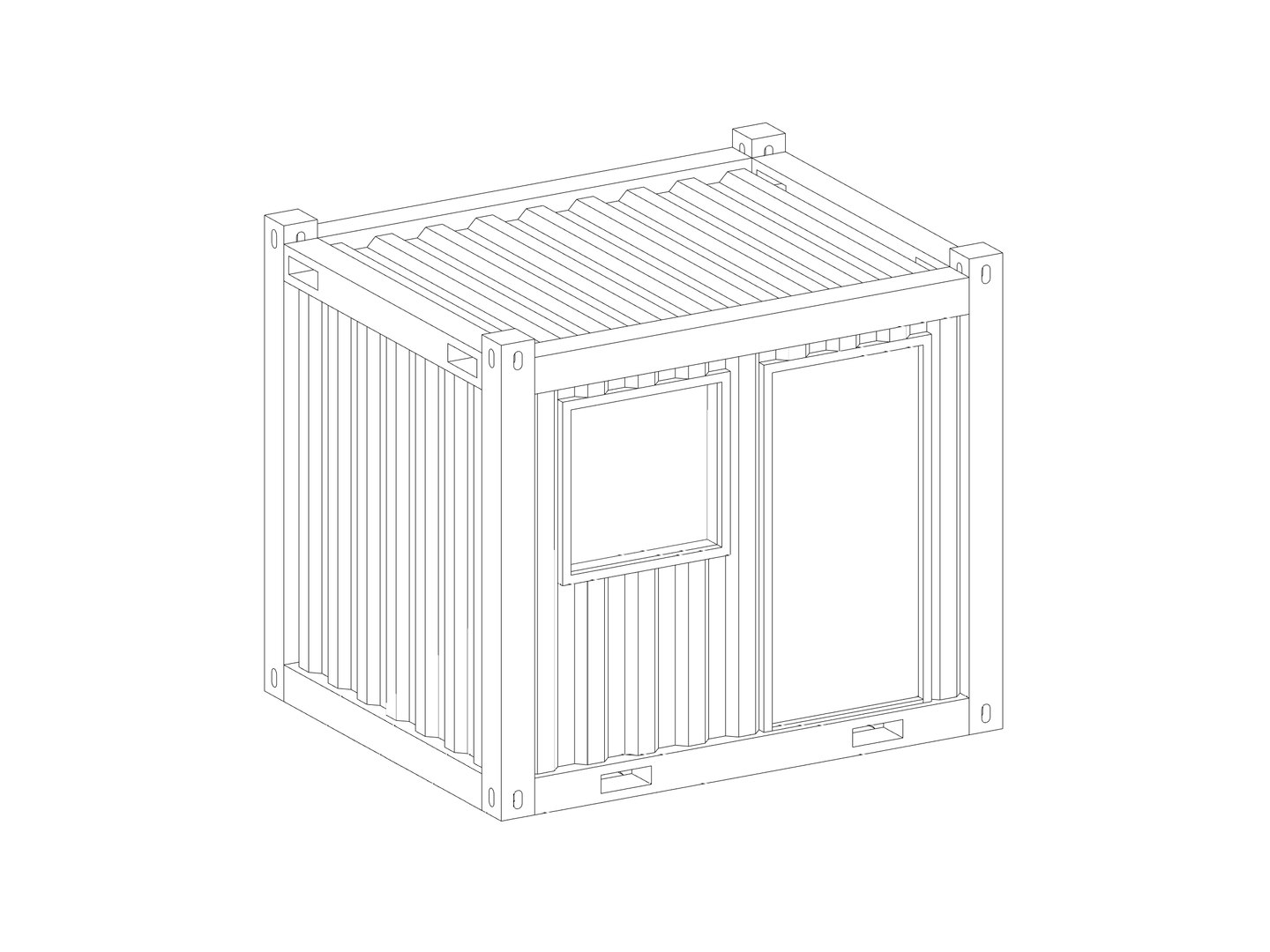 3D Model Office Container 10ft - Revit Family - TurboSquid 1820534