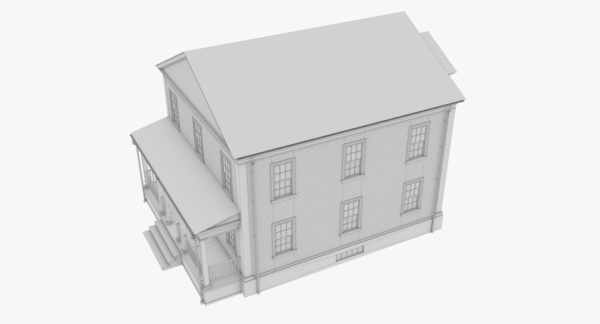 3D Colonial House - TurboSquid 1195961