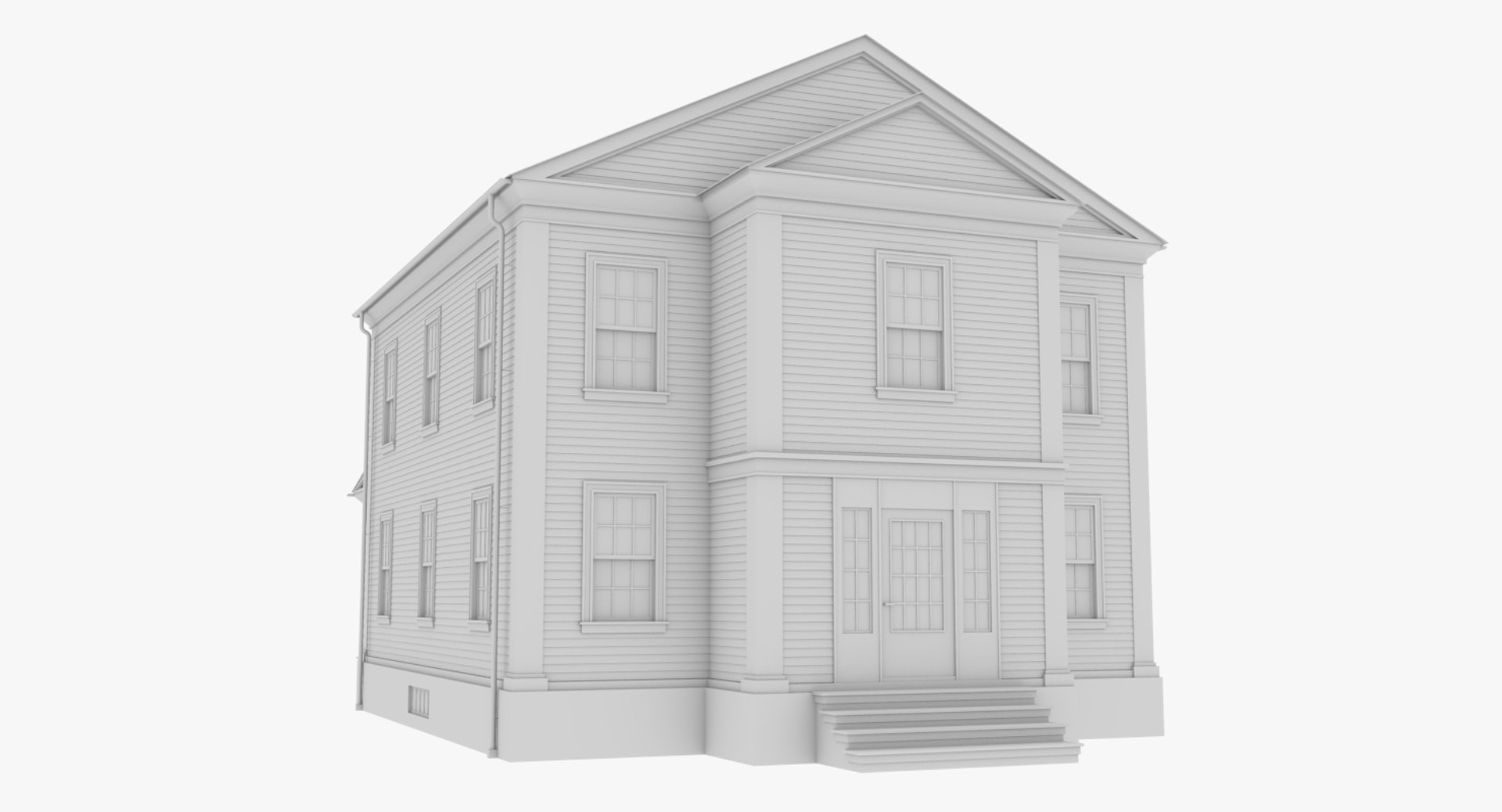 3D Colonial House - TurboSquid 1195961