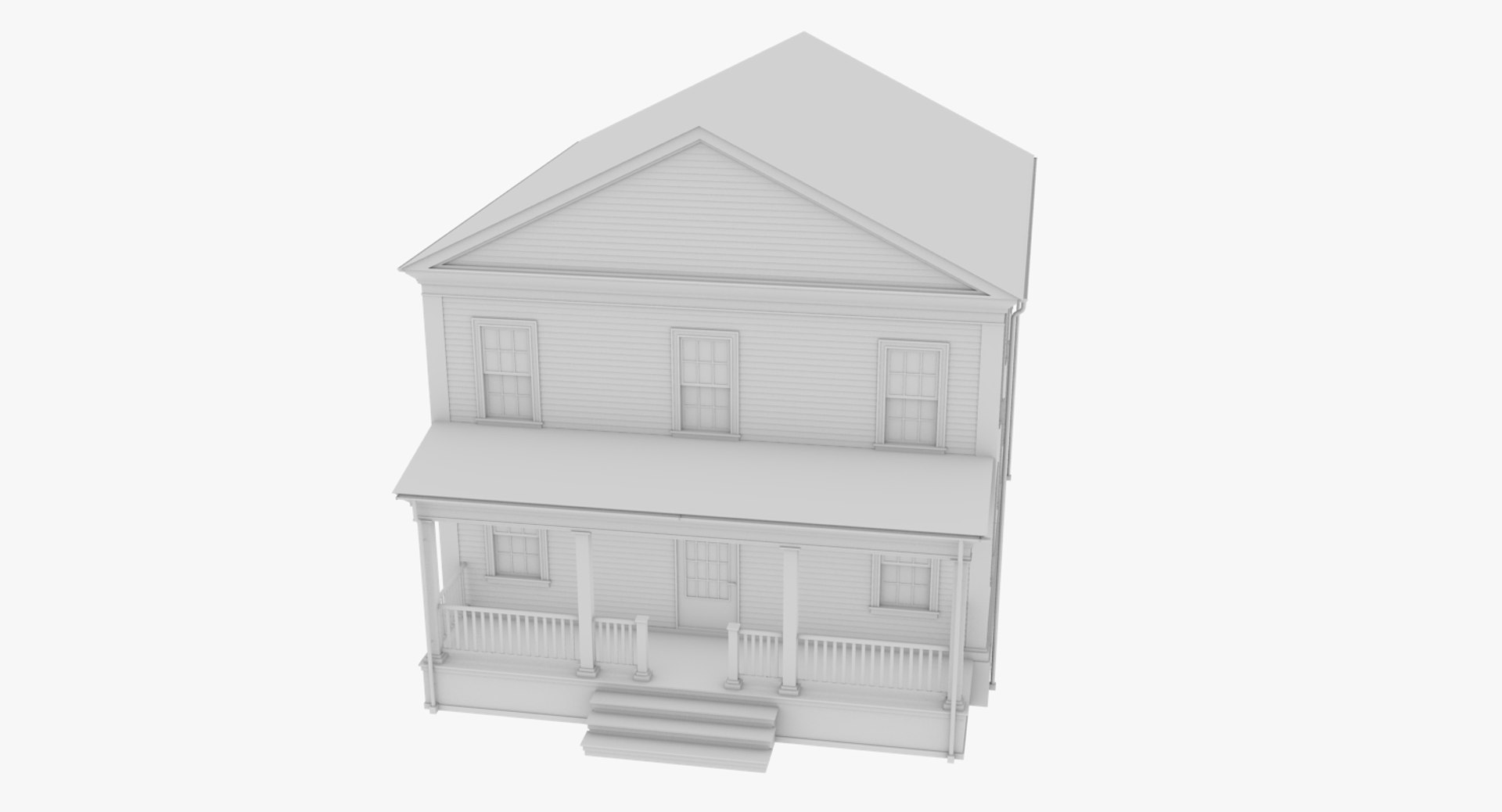 3D Colonial House - TurboSquid 1195961