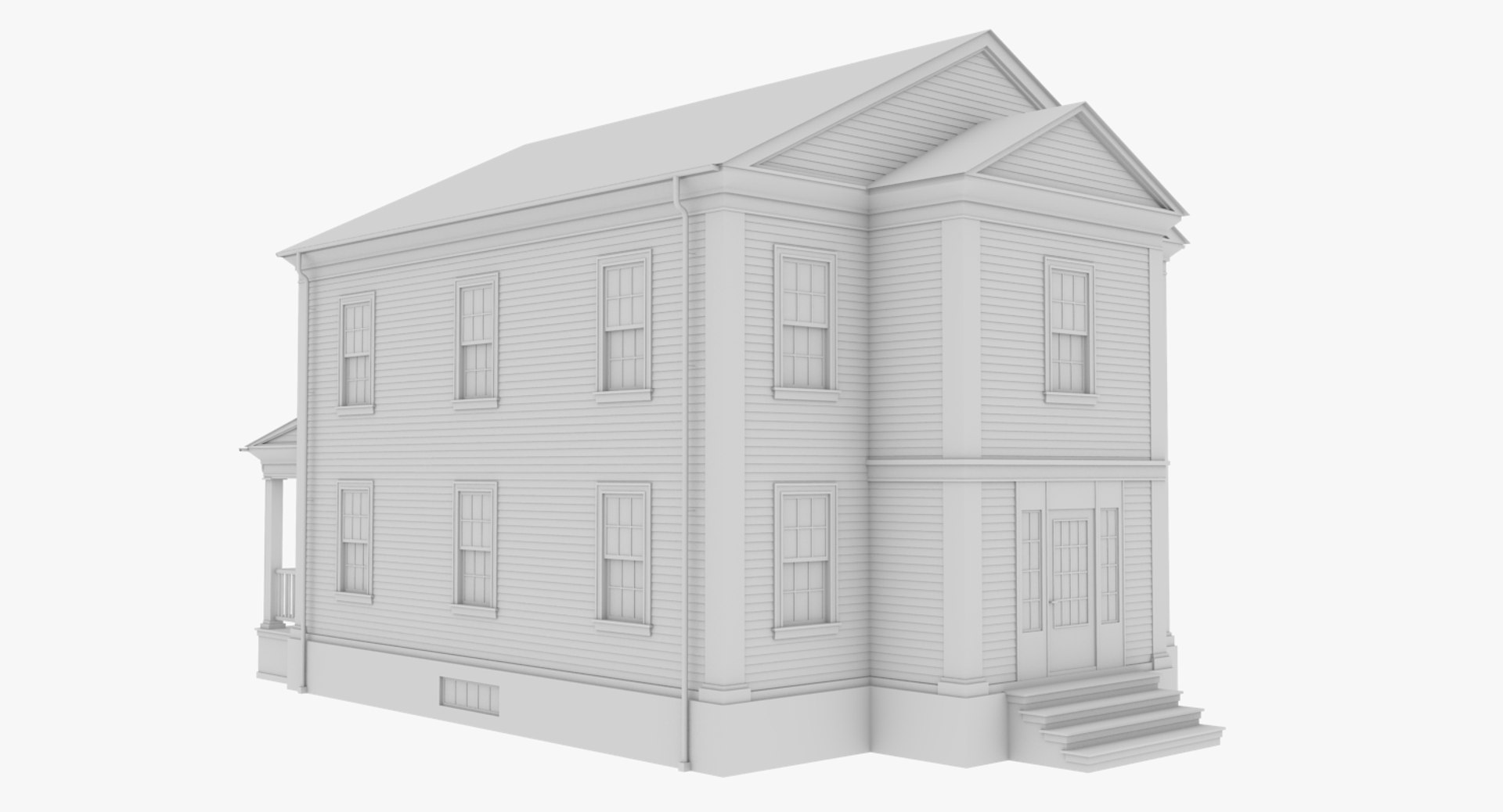 3D Colonial House - TurboSquid 1195961