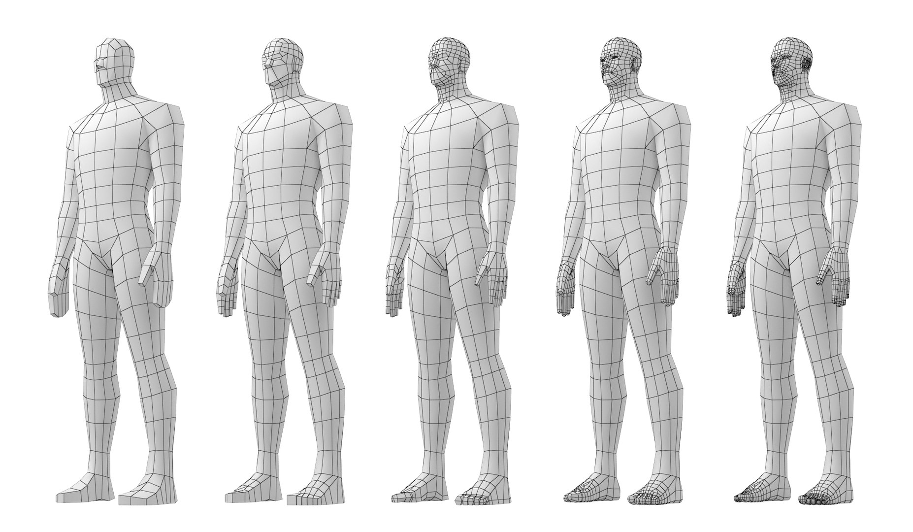 3D Hero Male In Rest Pose In 5 Topologies Model - TurboSquid 2211196