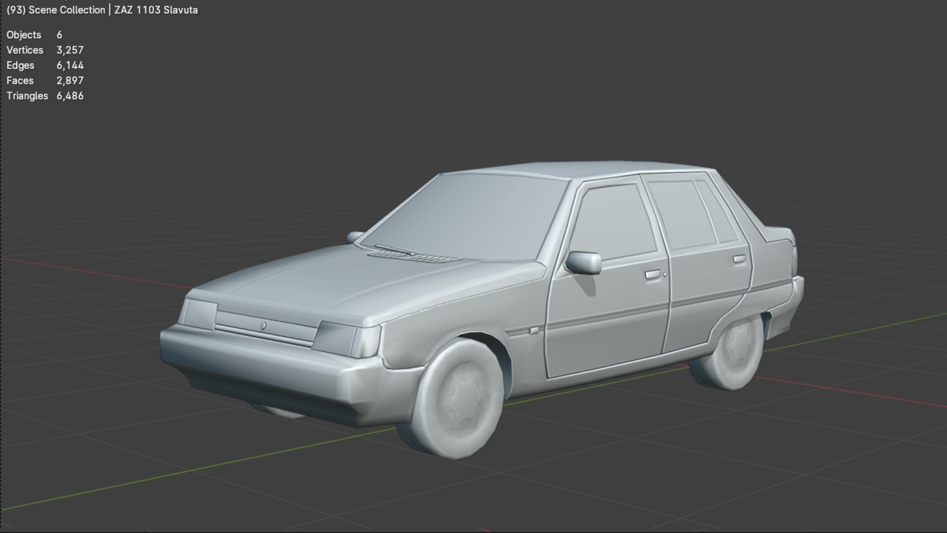 Free 3D Ukrainian Car ZAZ 1103 Slavuta 1999 Free Low-poly 3D Model ...