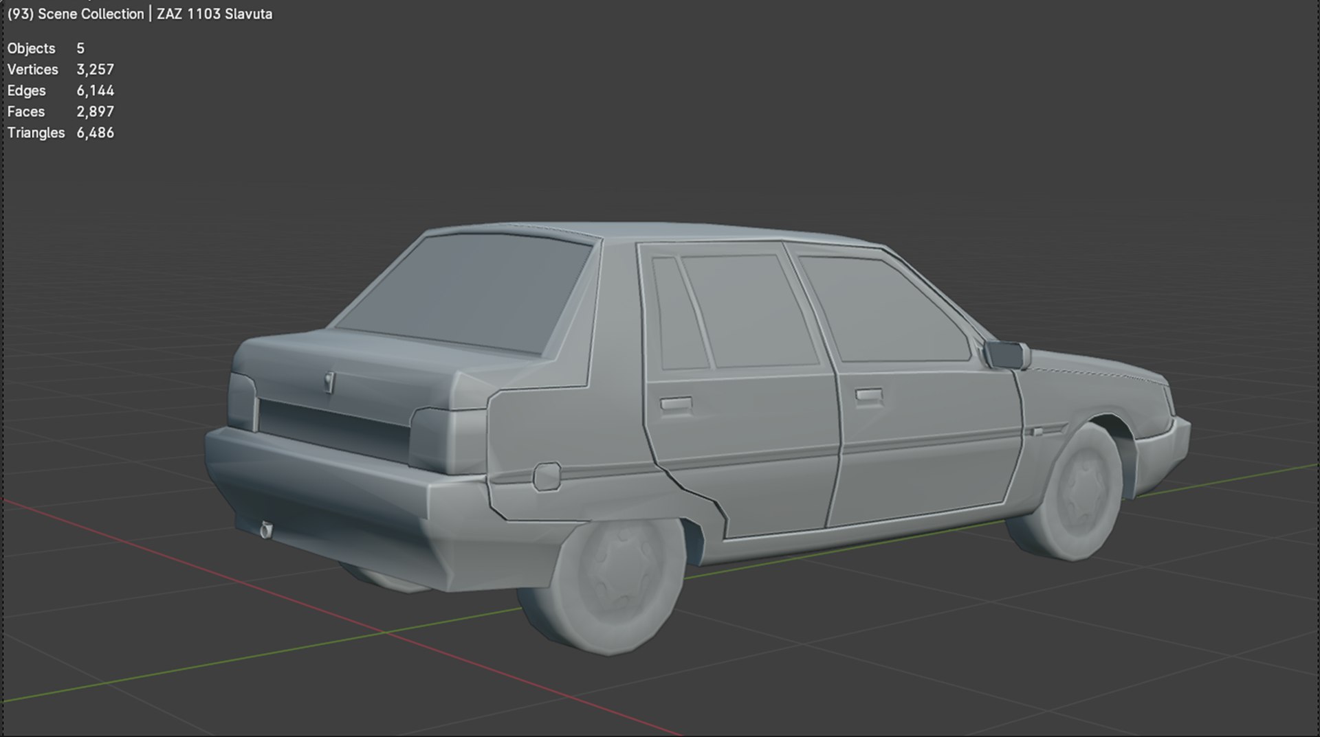Free 3D Ukrainian Car ZAZ 1103 Slavuta 1999 Free Low-poly 3D Model ...