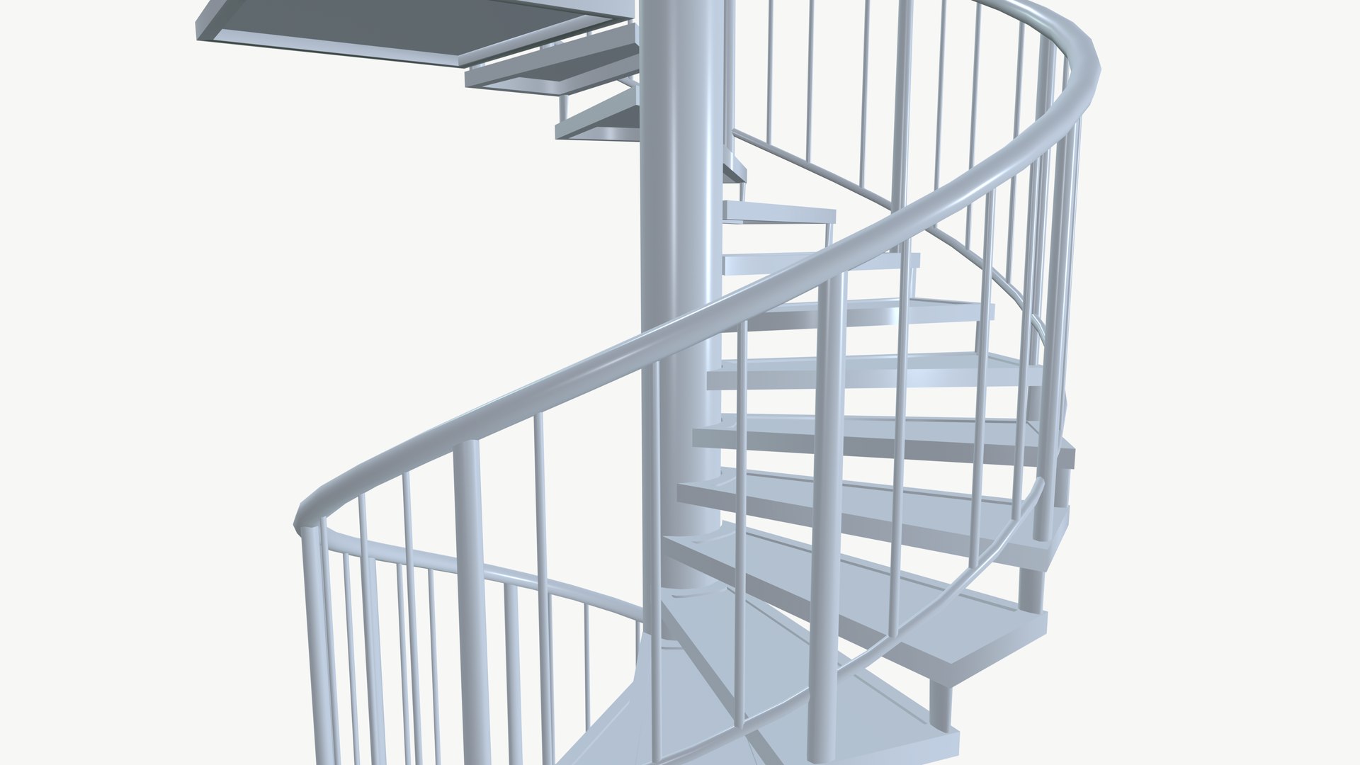3D Model Aluminum Spiral Staircase - TurboSquid 2295467