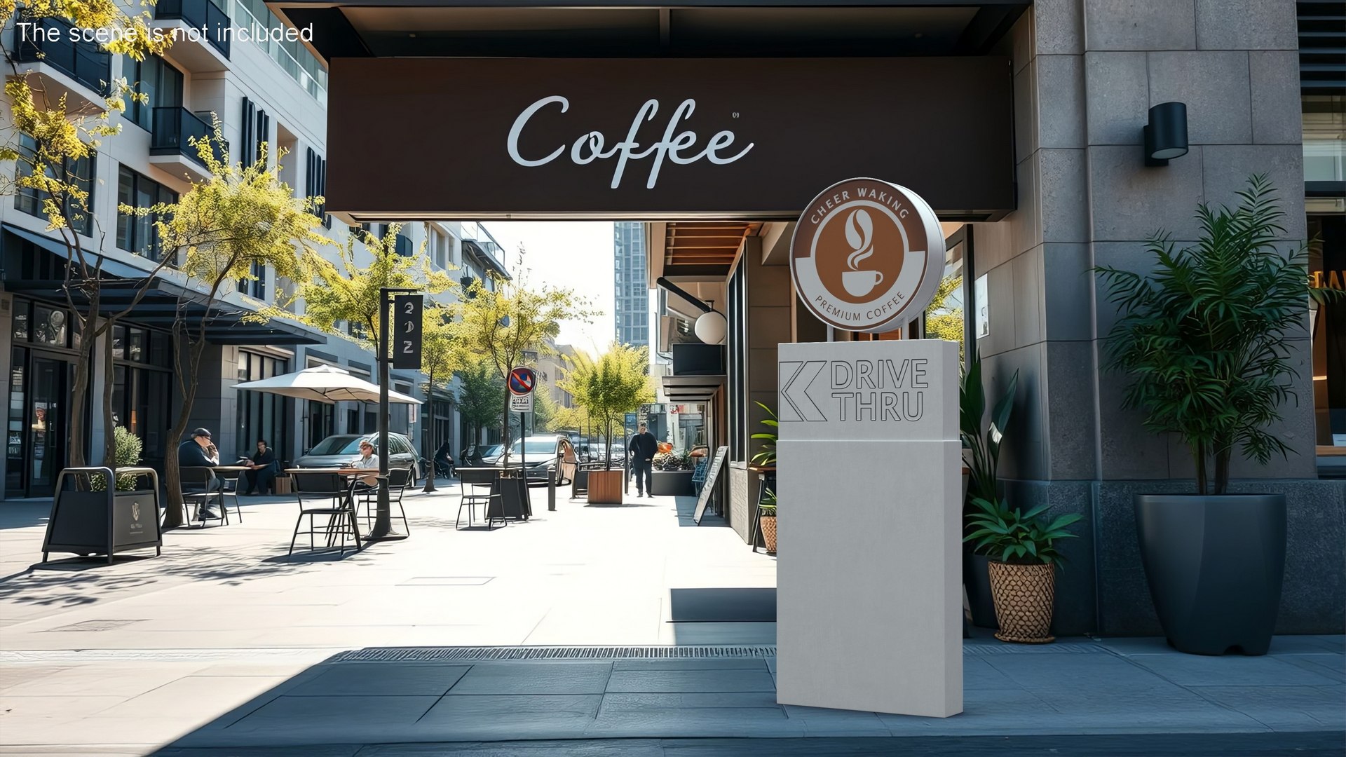 Round Coffee Shop Drive Thru Signage 3D Model - TurboSquid 2274426