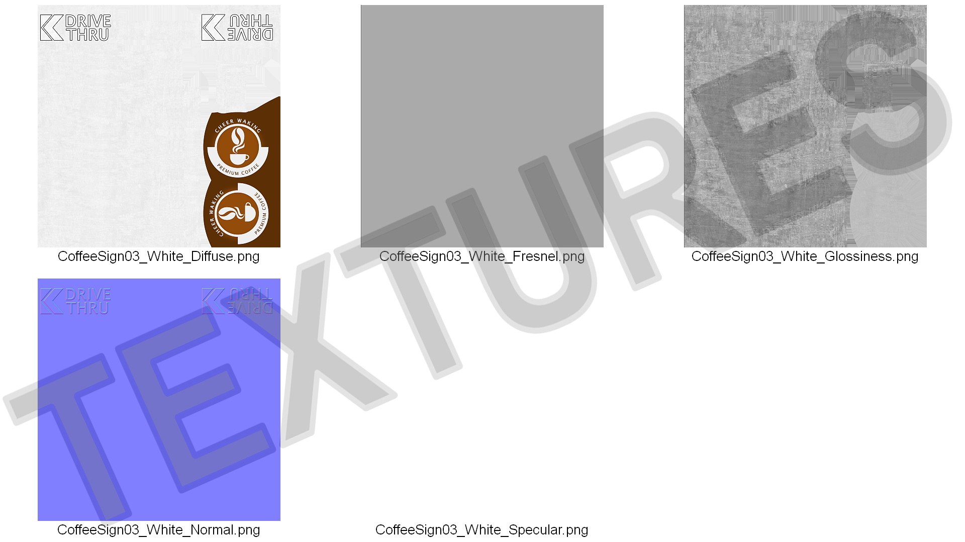 Round Coffee Shop Drive Thru Signage 3D Model - TurboSquid 2274426