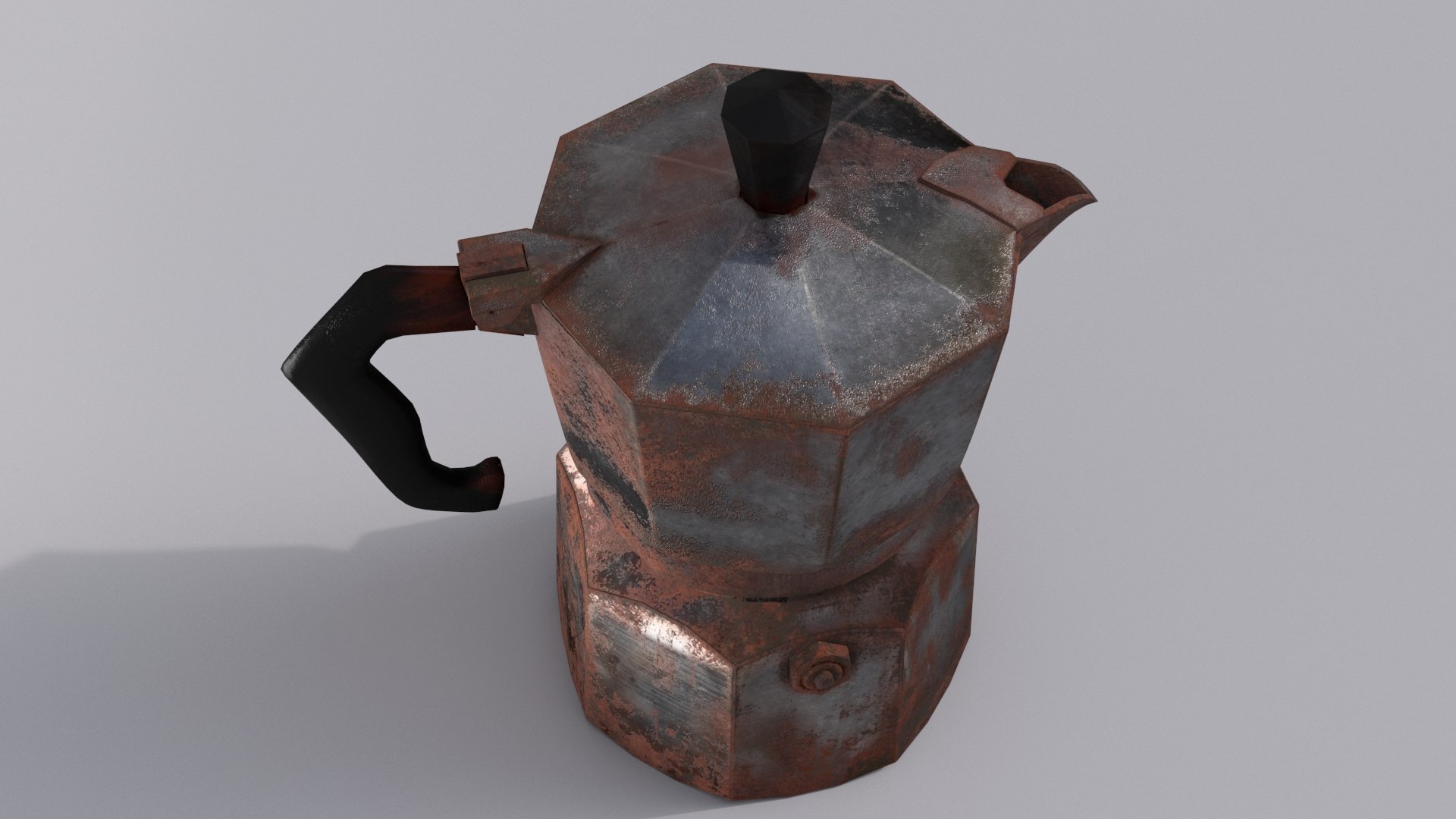 Vintage Coffee Kettle 2on1 Normal And Rusted Textures 3D Model ...