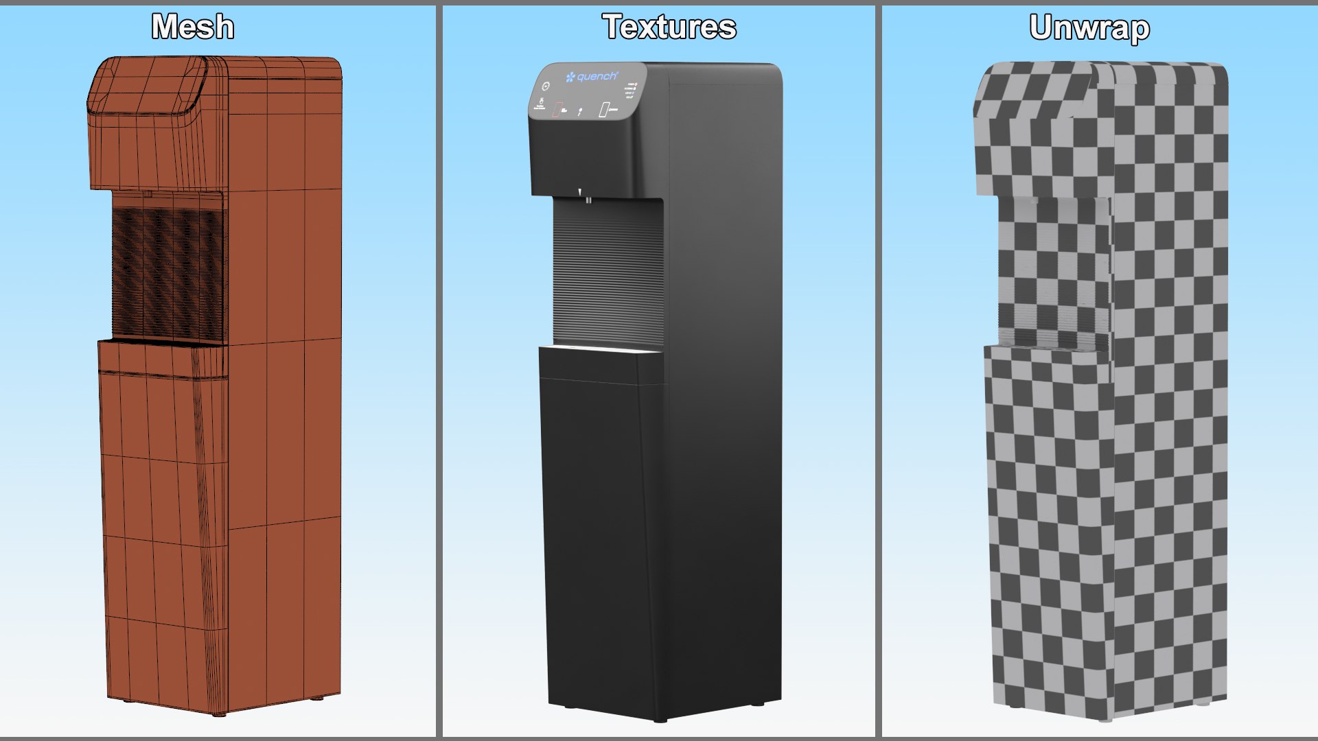 Touchless Water Dispenser Quench Q8 Off State 3D Model - TurboSquid 2268820