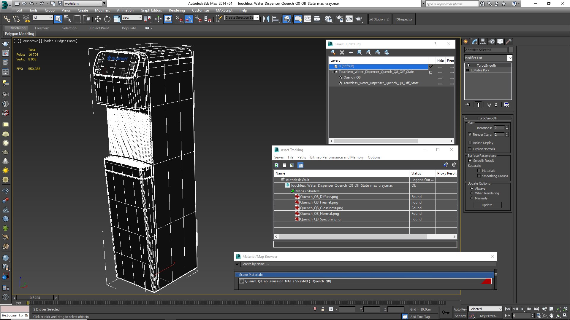Touchless Water Dispenser Quench Q8 Off State 3D Model - TurboSquid 2268820