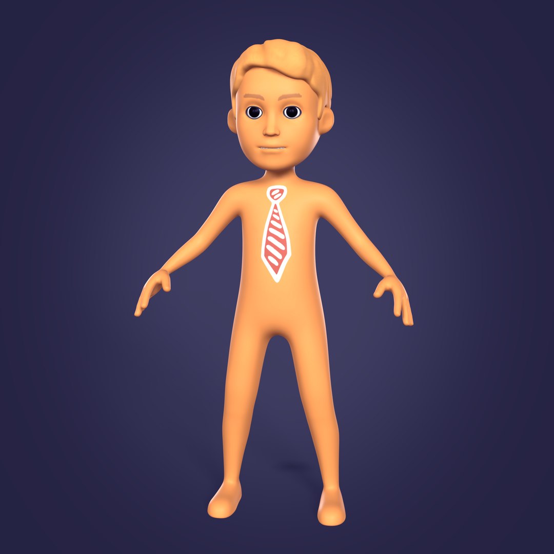 3D Cartoon Man Mesh Based - TurboSquid 1309316