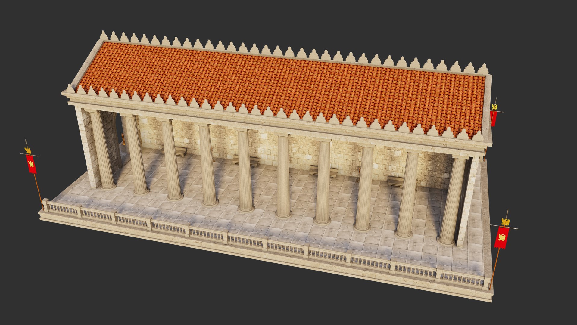 Roman Temple Building Model - TurboSquid 2508400