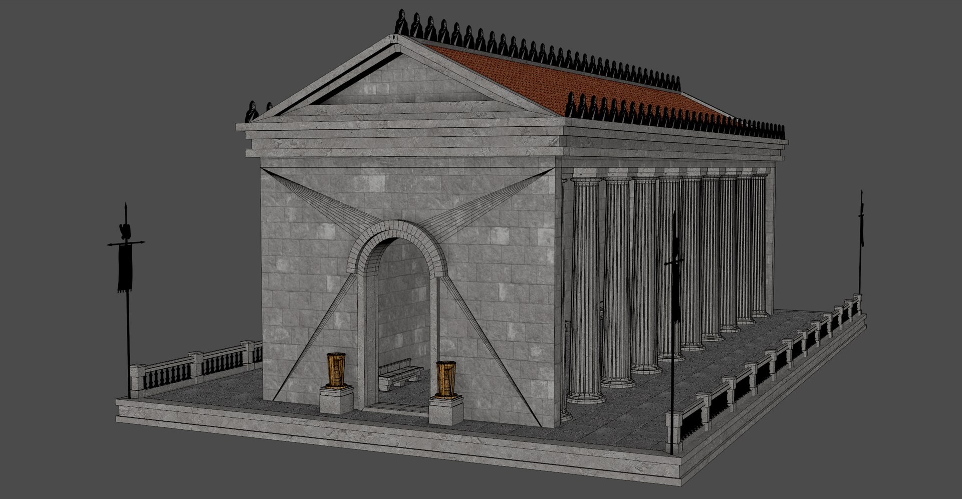 Roman Temple Building Model - TurboSquid 2508400