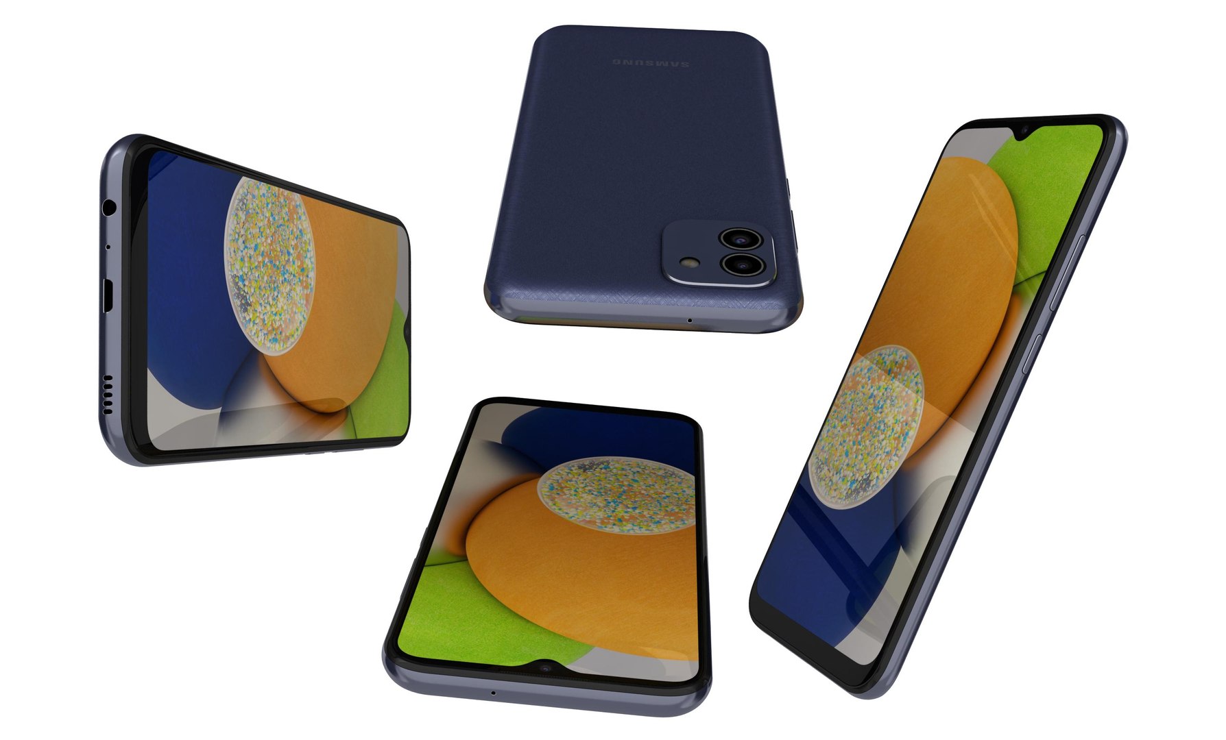 Samsung Galaxy A03 Blue Model - TurboSquid 1878783