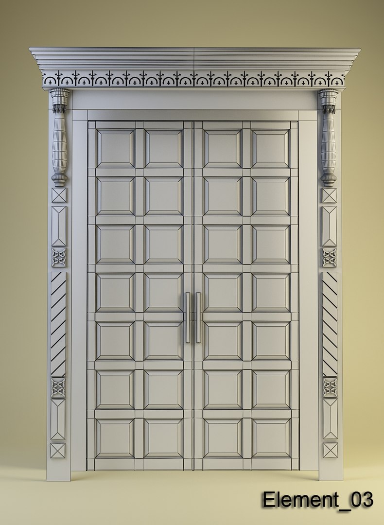 Doors Windows Carved Aprons 3d Model