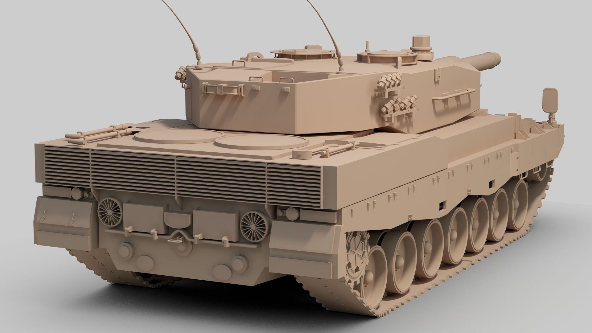 3d 3ds German Leopard 2a4 Tank
