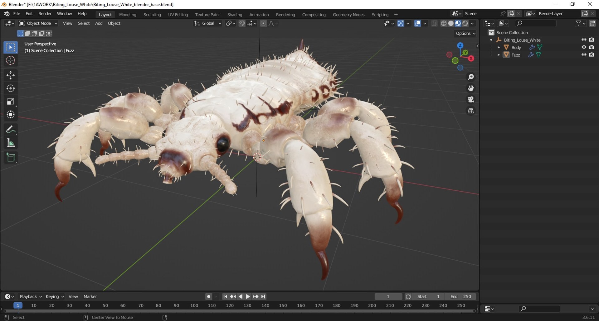 3D Biting Louse White Model - TurboSquid 2284273