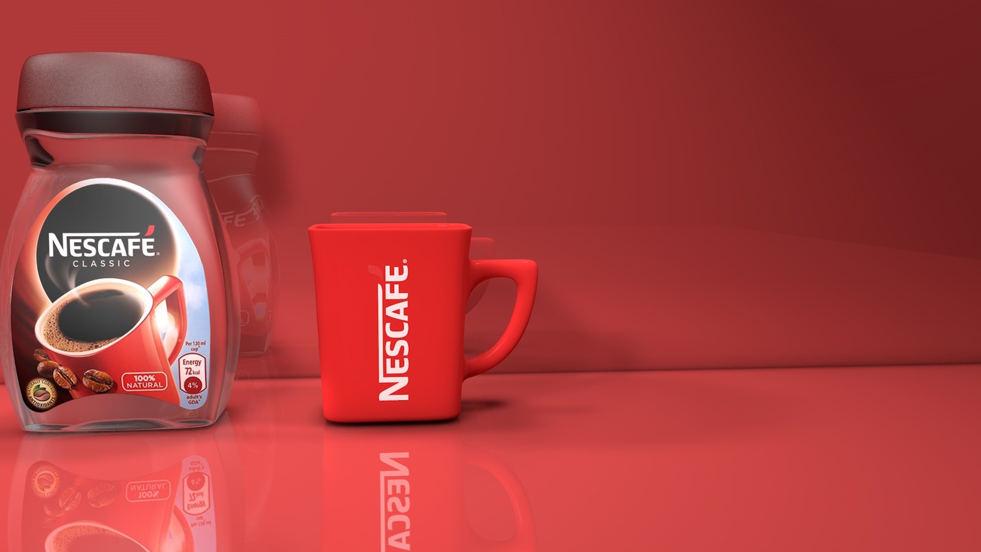3D nescafe jar and cup - TurboSquid 1987005