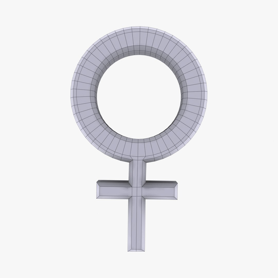3d model female golden sign