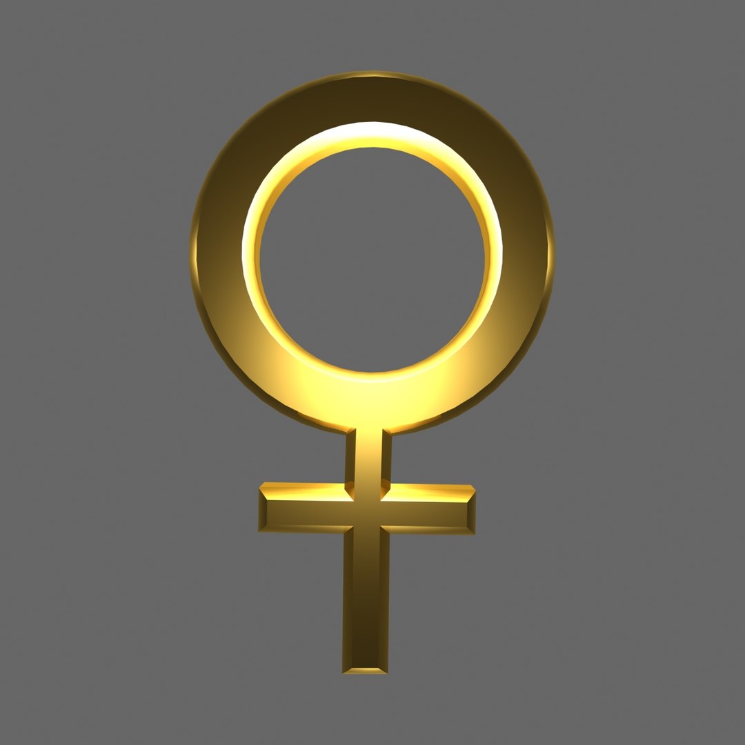 3d model female golden sign