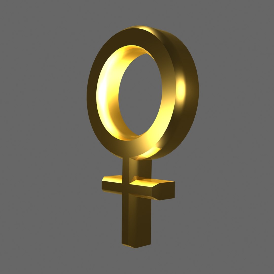3d model female golden sign