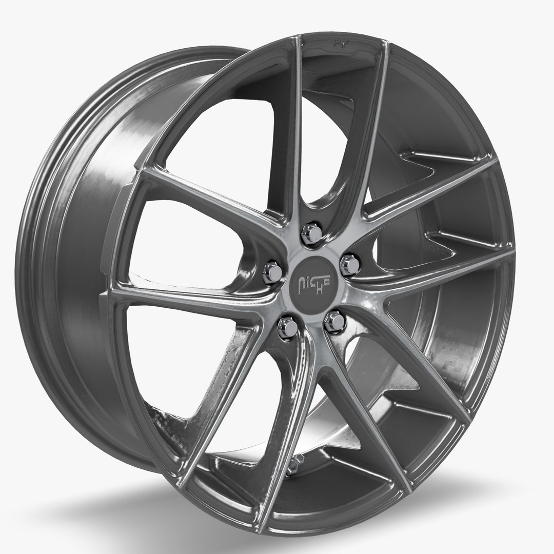 3D Niche Targa Wheel Offset Silver With Machined Face - TurboSquid 2119007