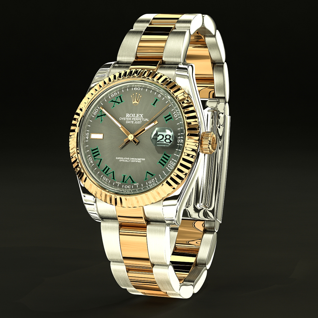 rolex datejust ii slate 3d max
