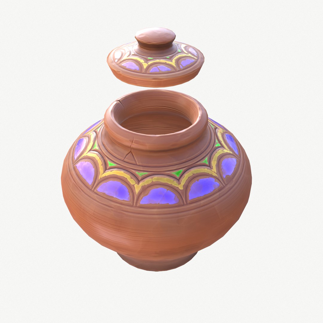 3D stylized pot - TurboSquid 1596829
