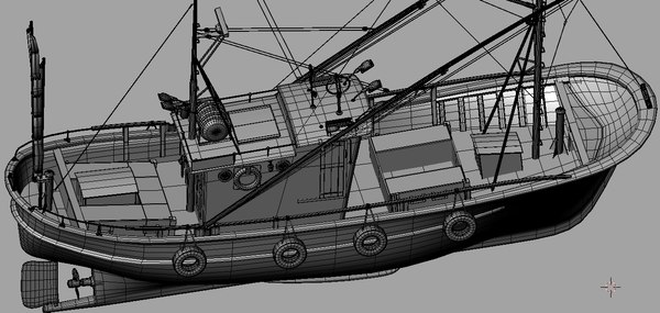 3D Blender fishing boat