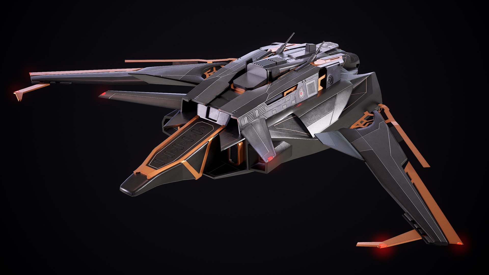 Sci Fi Spaceship Light Fighter Rigged PBR Model - TurboSquid 1727918