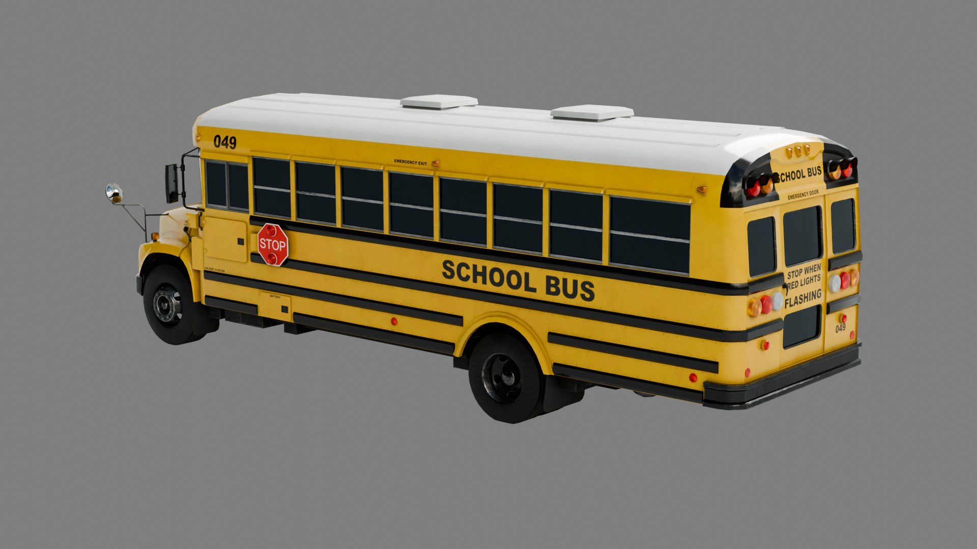 Lowpoly School Bus 3D Model - TurboSquid 2320028