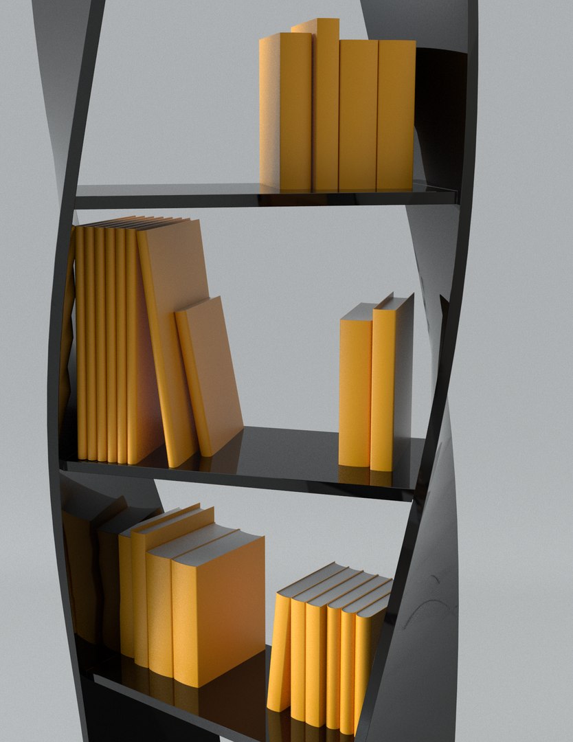 3D Books Modern Shelf Model - TurboSquid 1534112