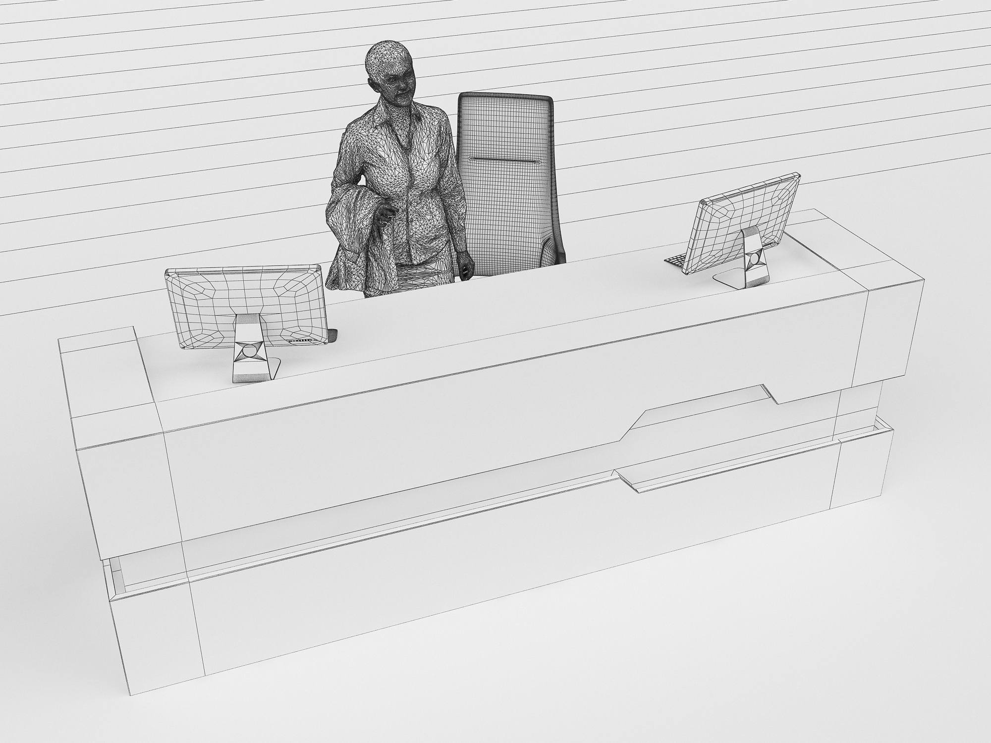 3D Reception Desk - 018 model - TurboSquid 1989363