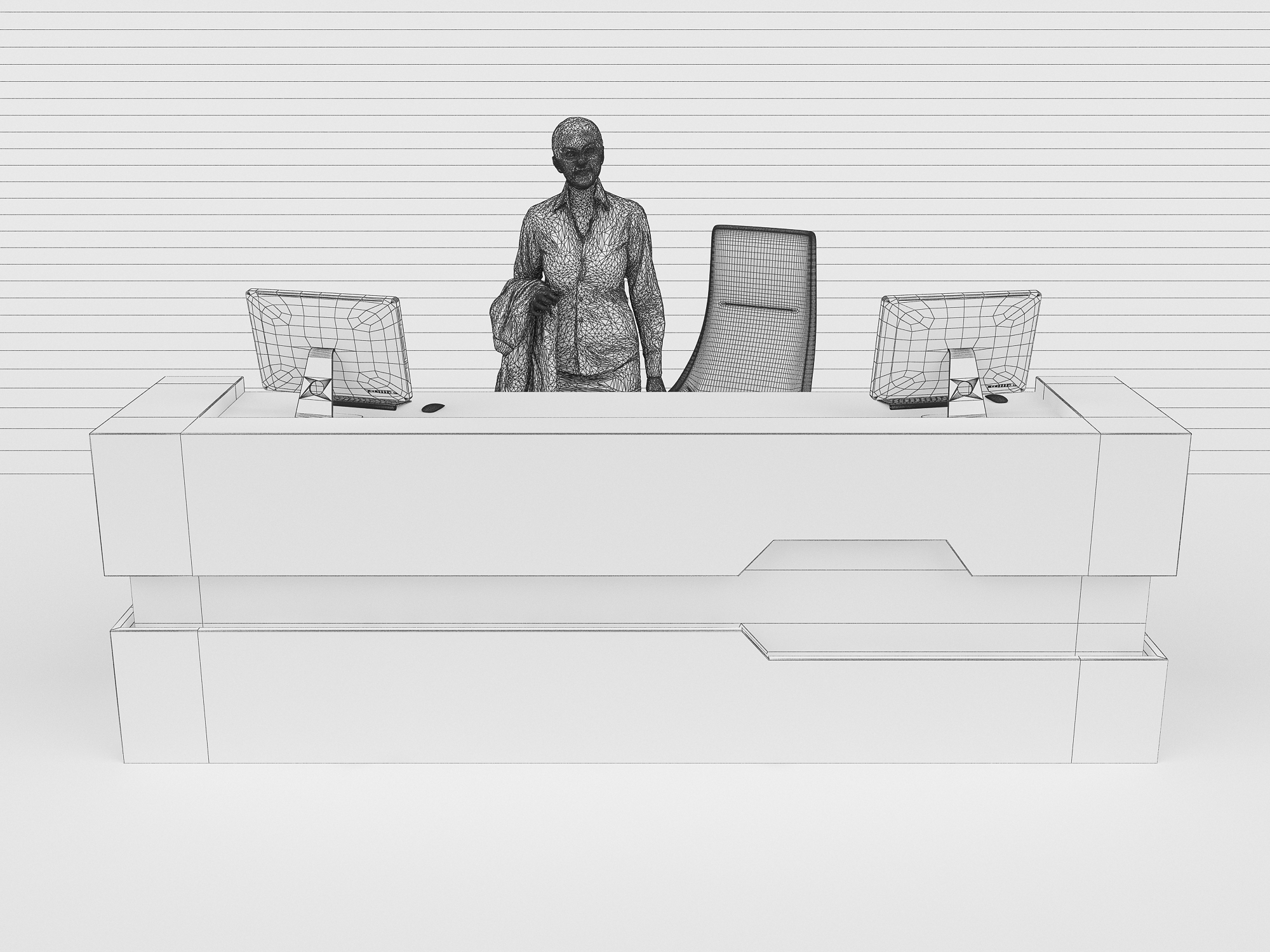 3D Reception Desk - 018 model - TurboSquid 1989363
