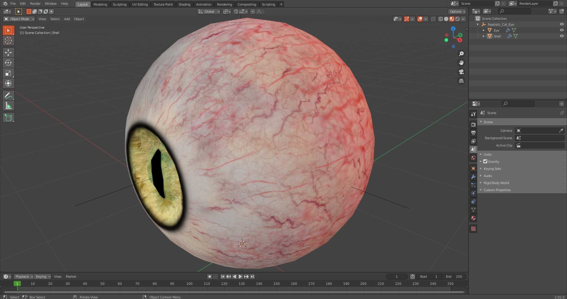 3D Model Realistic Cat Eye - TurboSquid 2195684