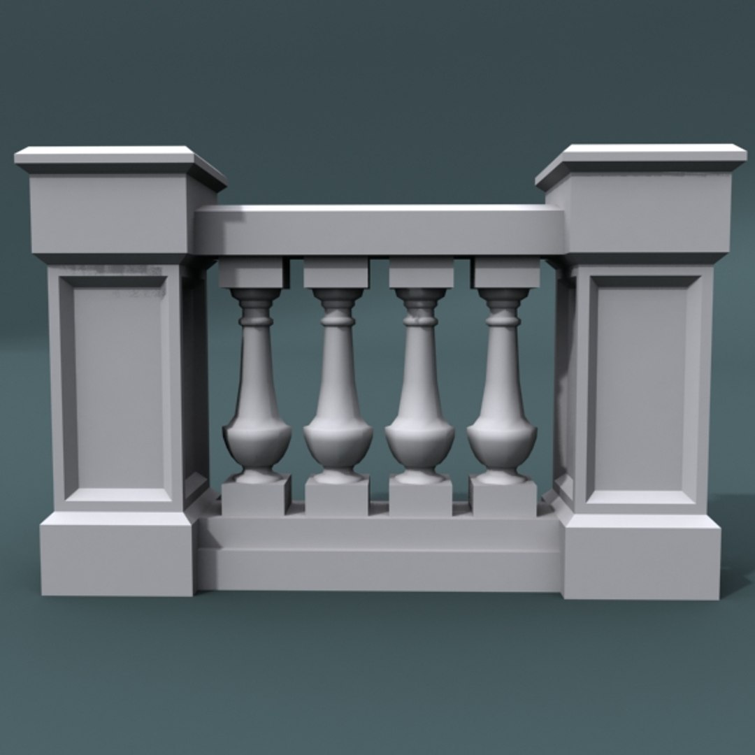 3d balustrade architectural model