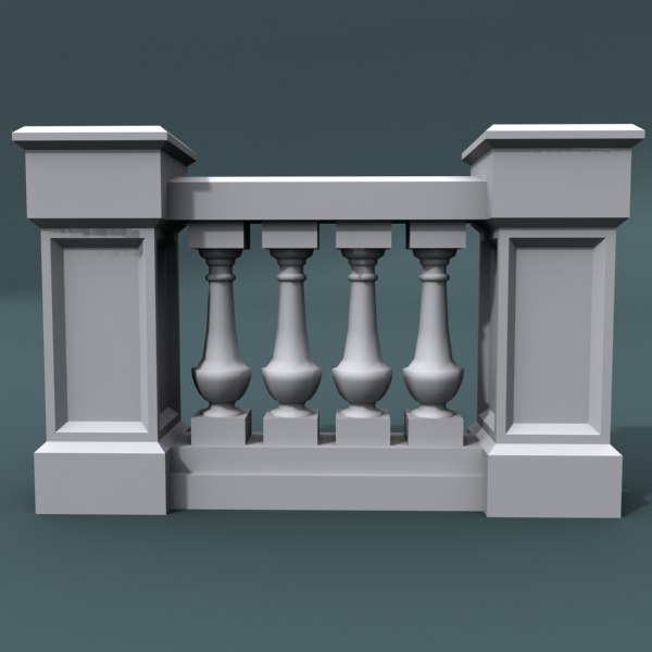 3d balustrade architectural model