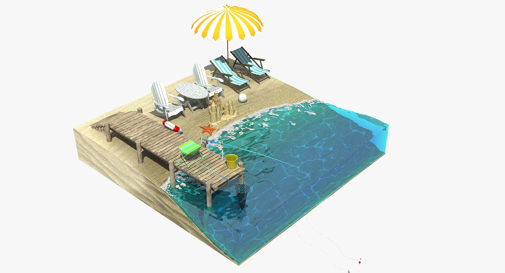 3d model sea scene