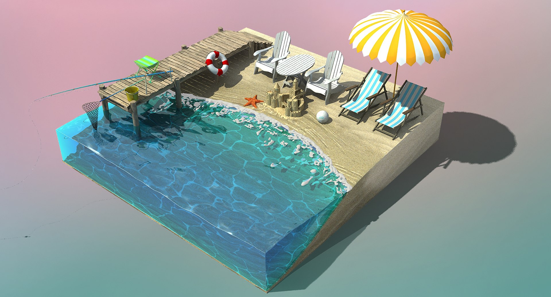 3d model sea scene
