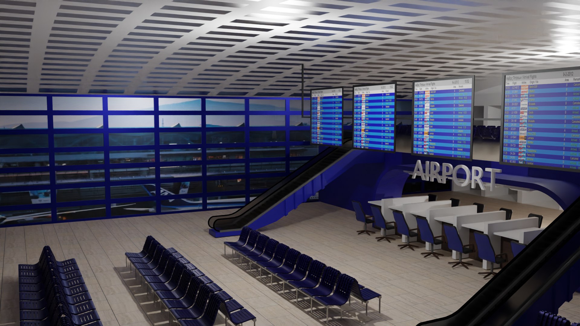 3D Airport Interior - TurboSquid 2160927