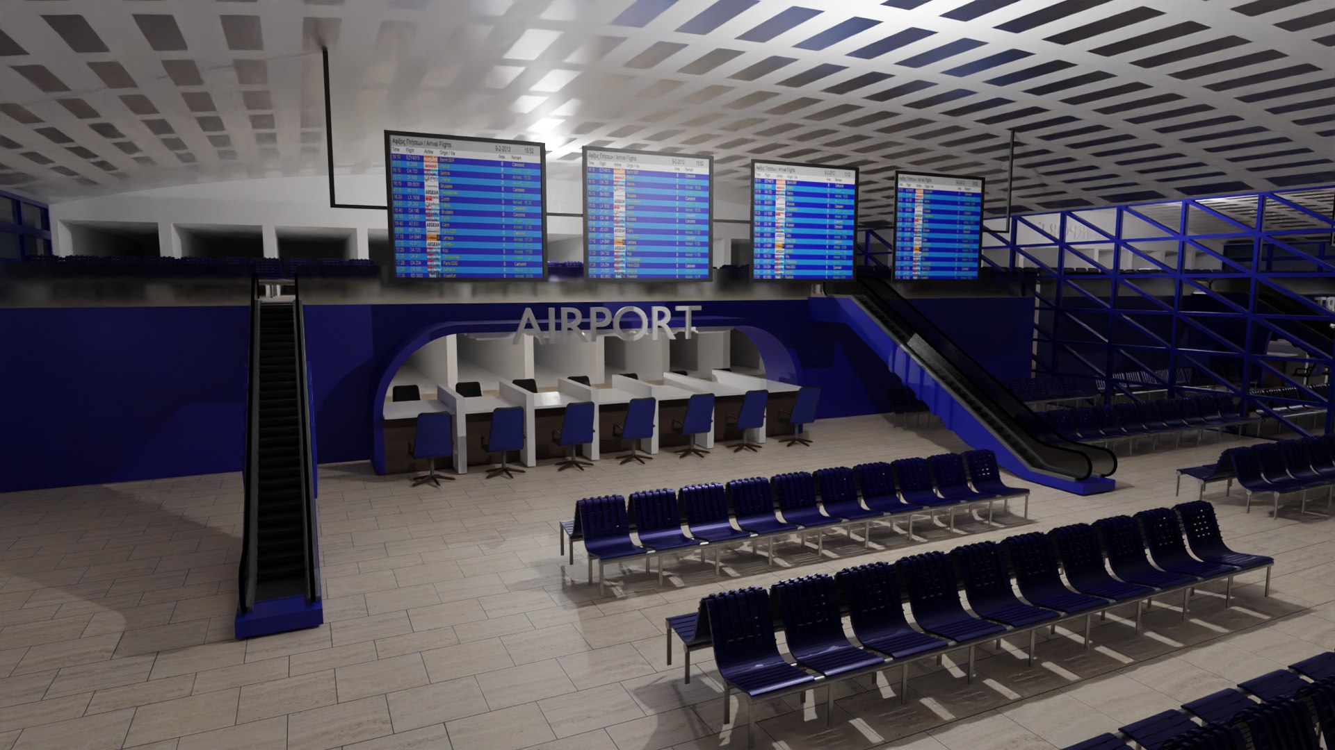 3D Airport Interior - TurboSquid 2160927