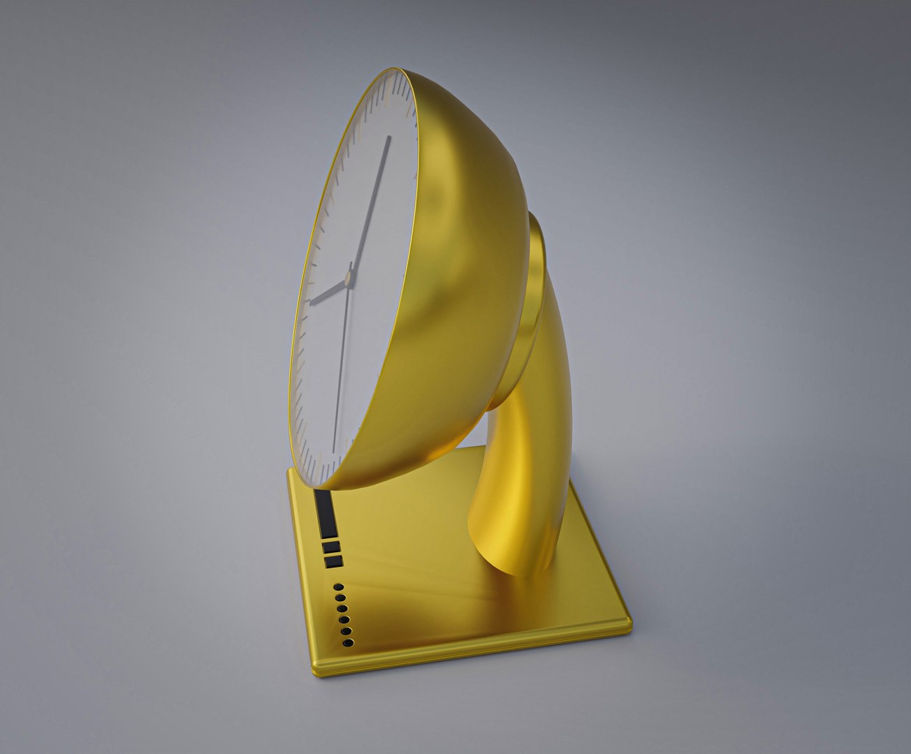 3D Golden Futuristic Table Clock Model - TurboSquid 2165697