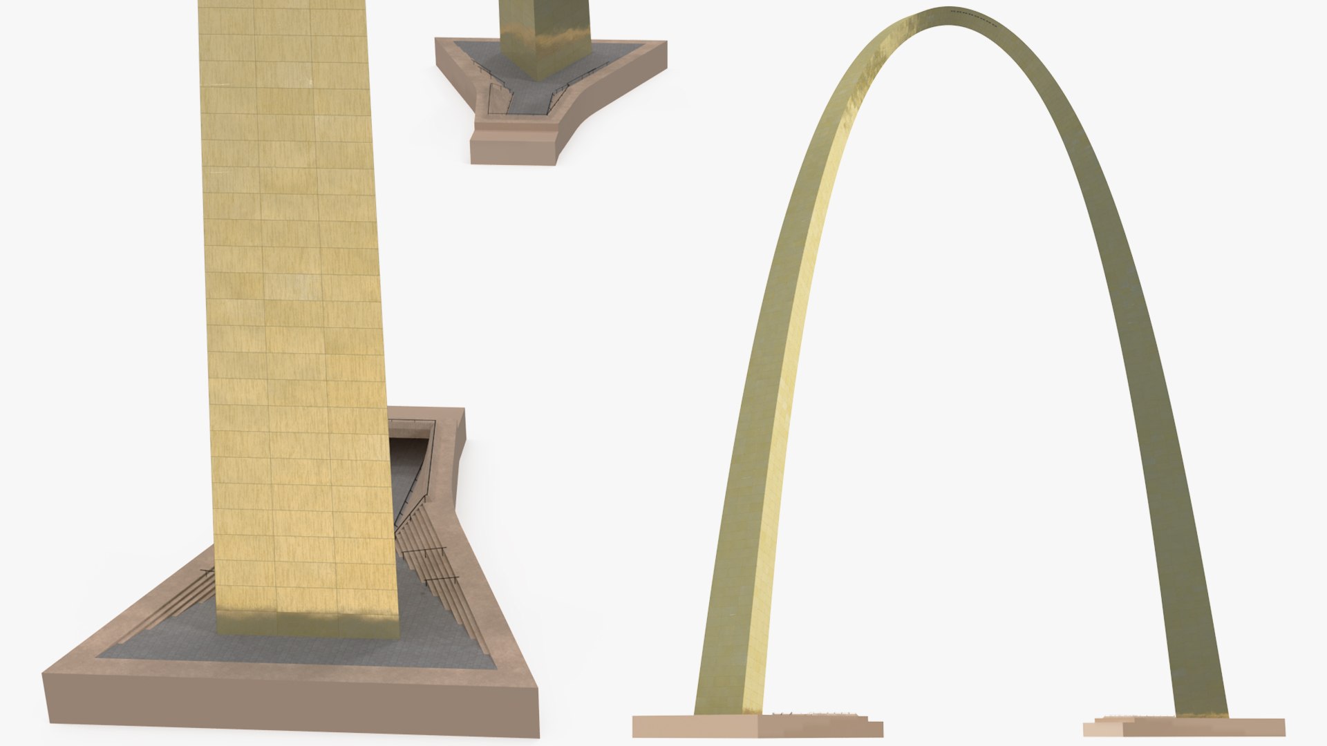 3D Golden Arch Monument Model - TurboSquid 1718405