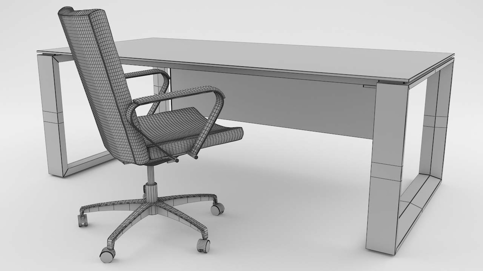 3D Model Buro Desk Modern Office - TurboSquid 1478814