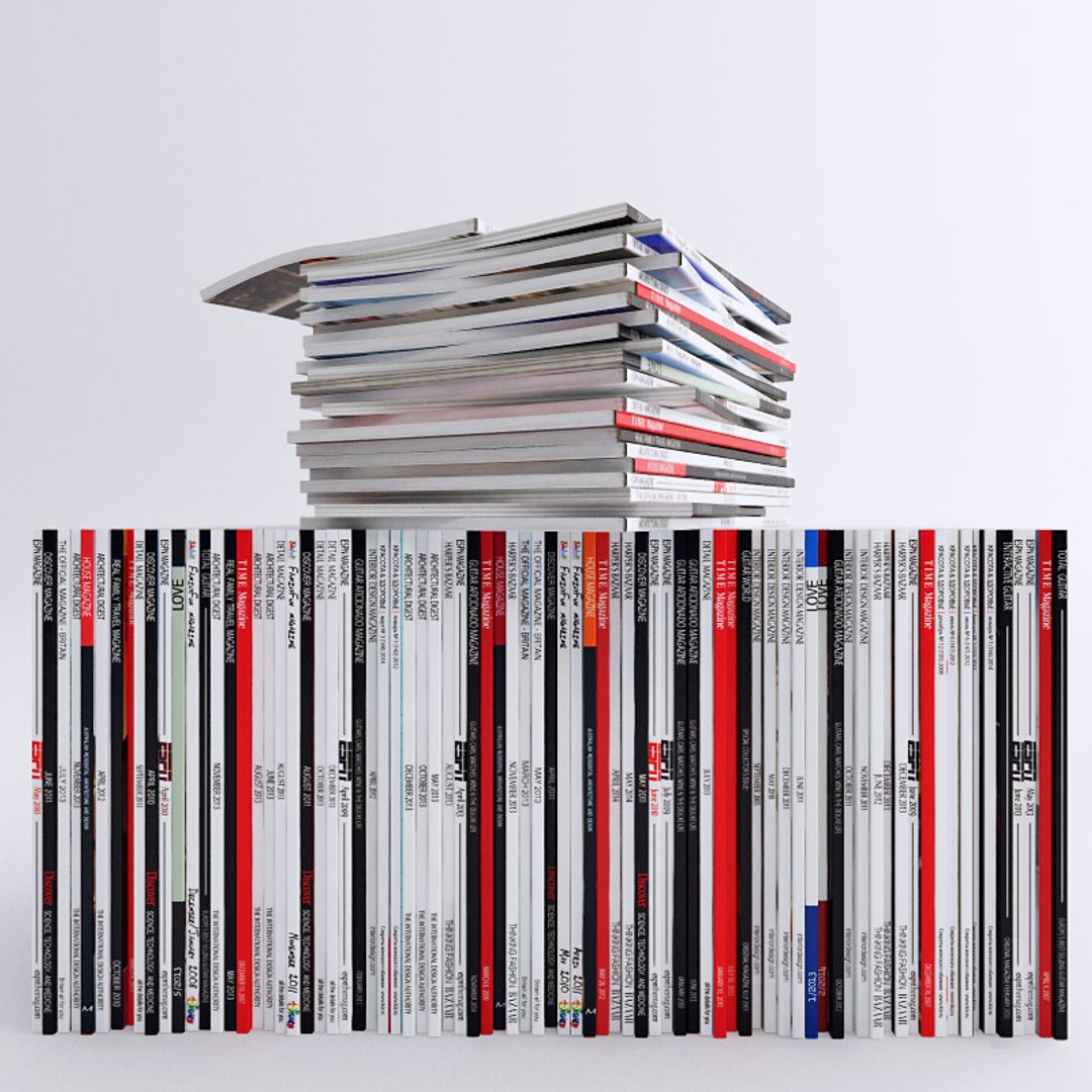 80 Magazines 3d Model