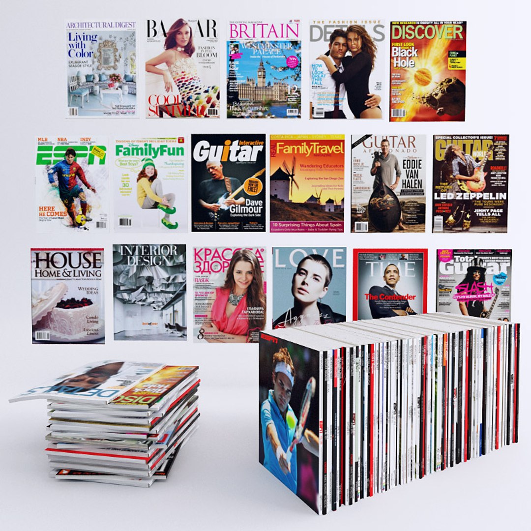 80 Magazines 3d Model