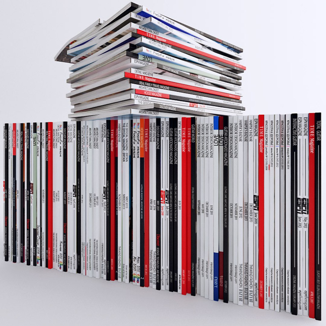 80 Magazines 3d Model