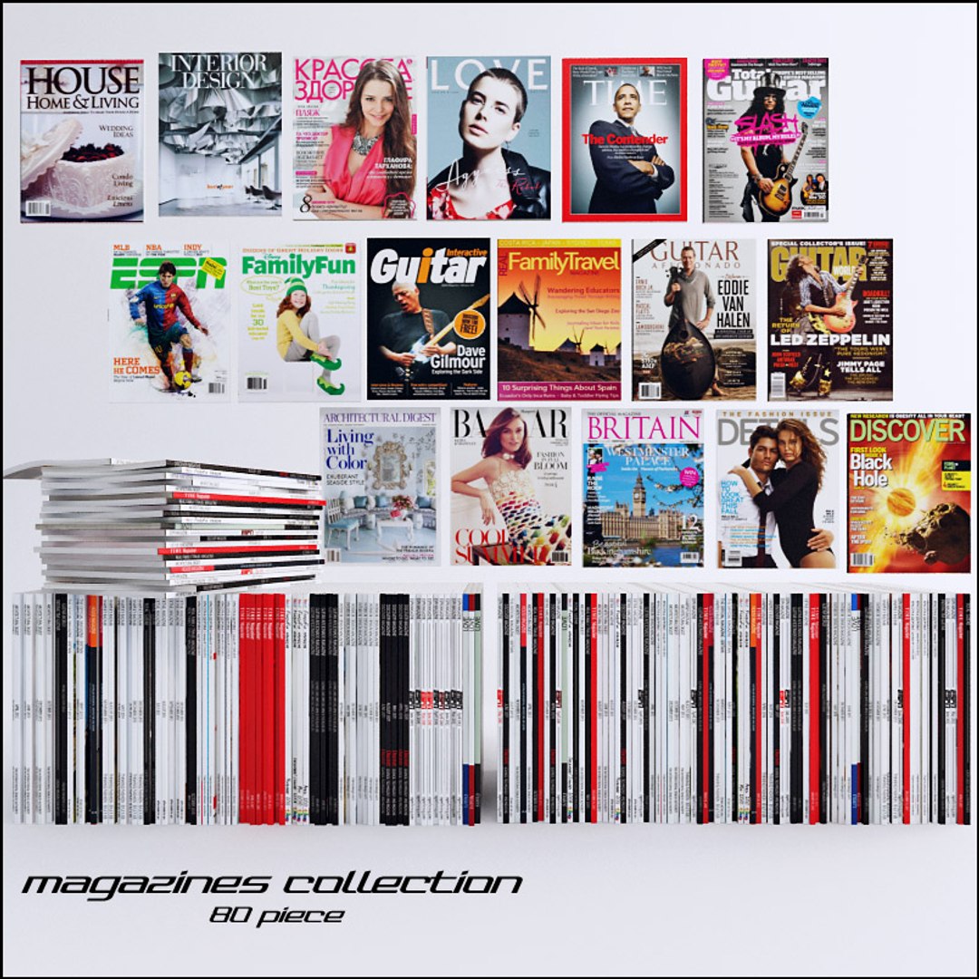 80 Magazines 3d Model